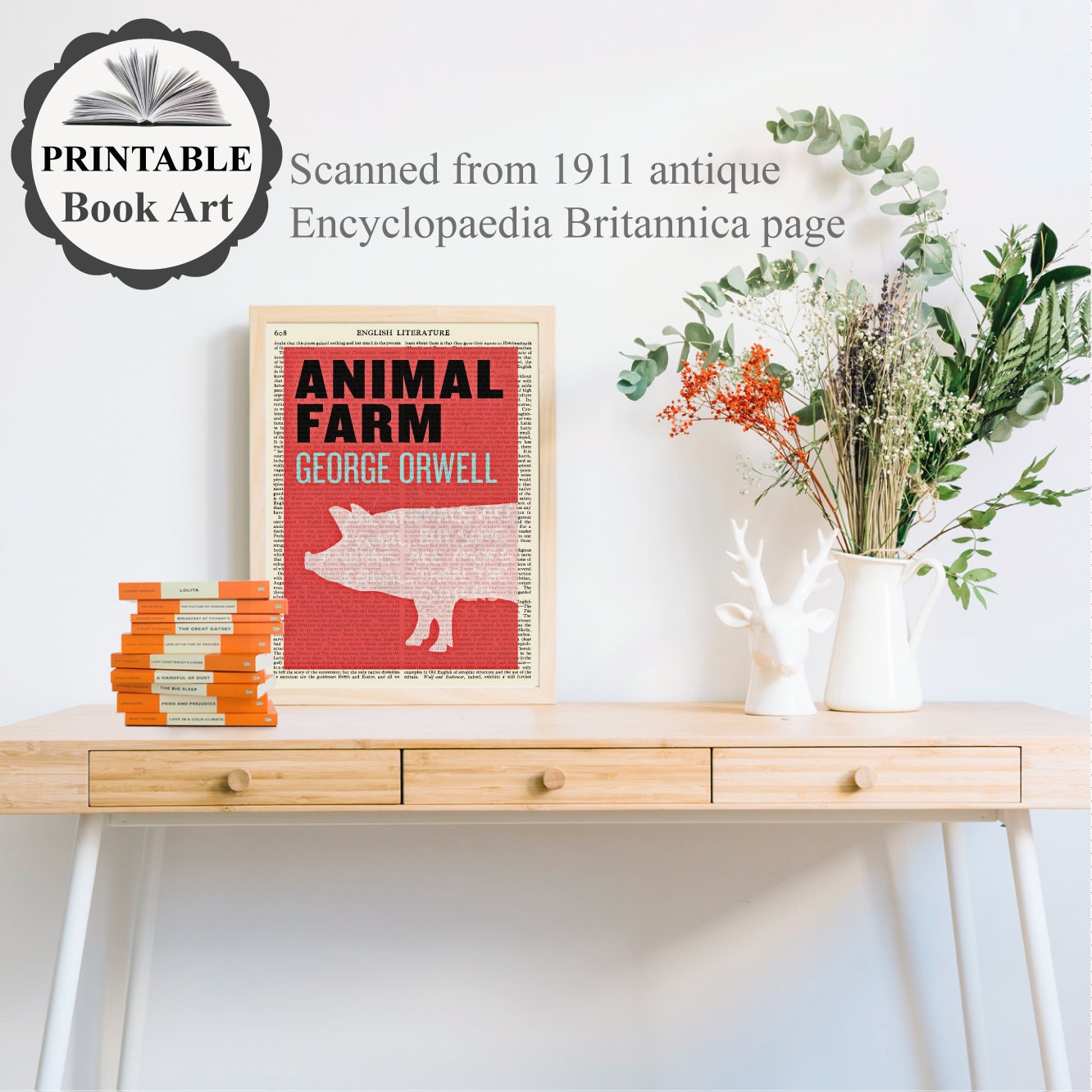 Printable 'animal Farm' Literary Print George Orwell - Etsy