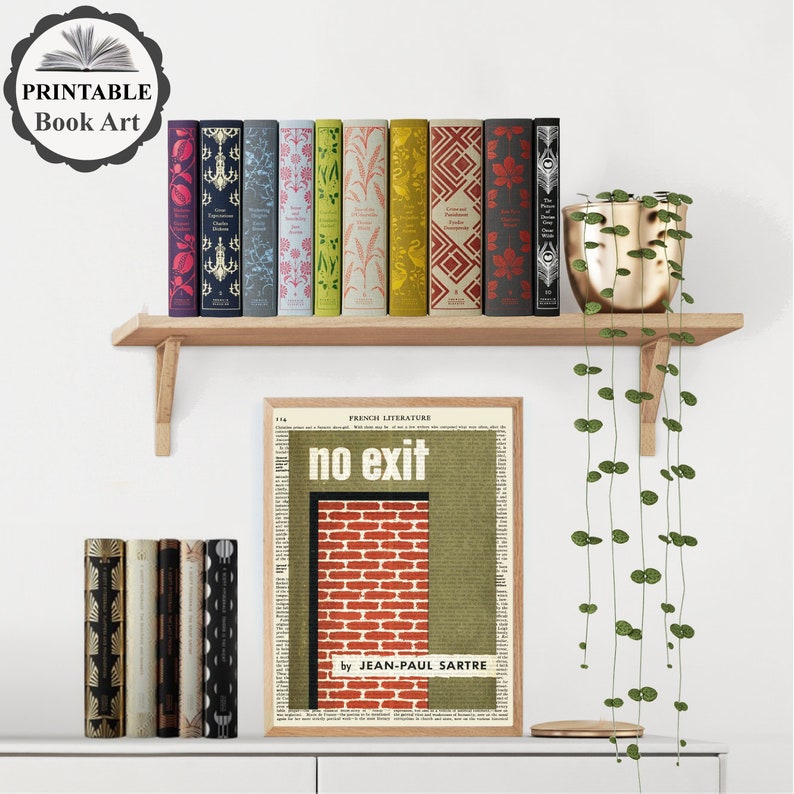 Printable 'no Exit' Book Cover Poster by Jean Paul - Etsy