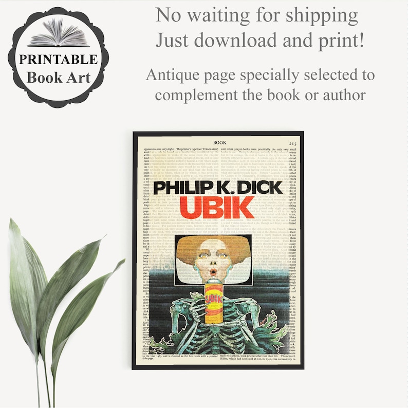 Printable 'UBIK' Book Cover Poster, Living Room Decor, Dorm Room Wall ...