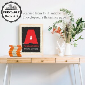 Printable the Scarlet Letter Poster, Book Lover Gift, Book Cover Art ...