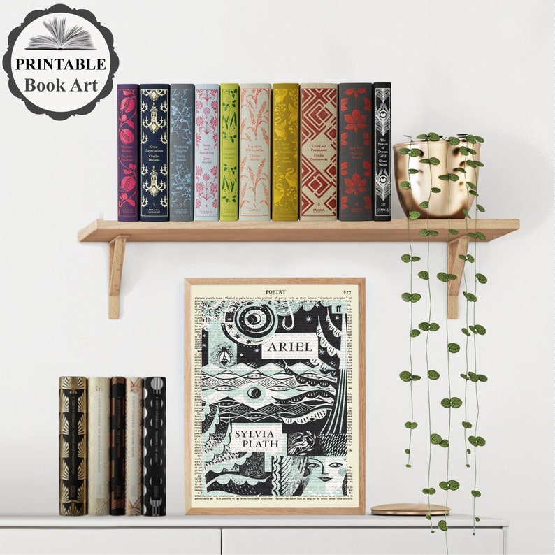 Printable 'ariel' Book Cover Art Prints, Sylvia Plath Print, Poetry ...