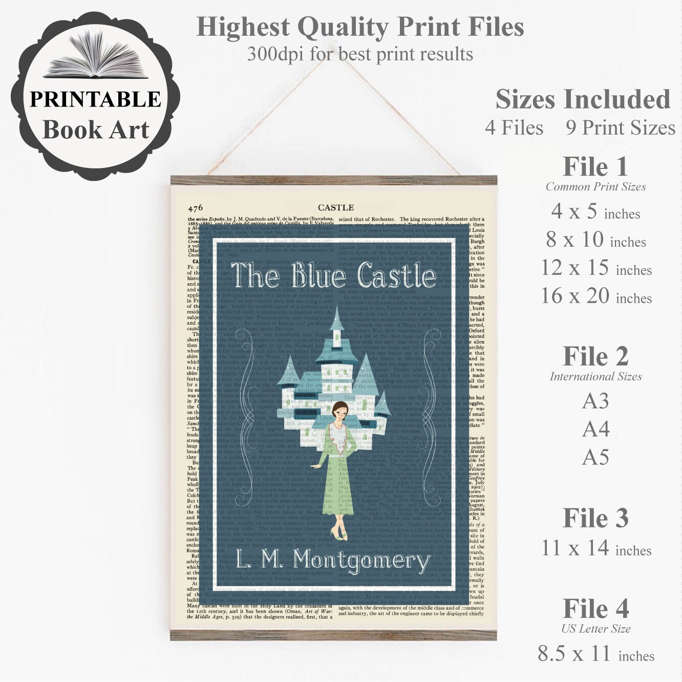 Printable 'the Blue Castle' Book Cover Poster by L M - Etsy