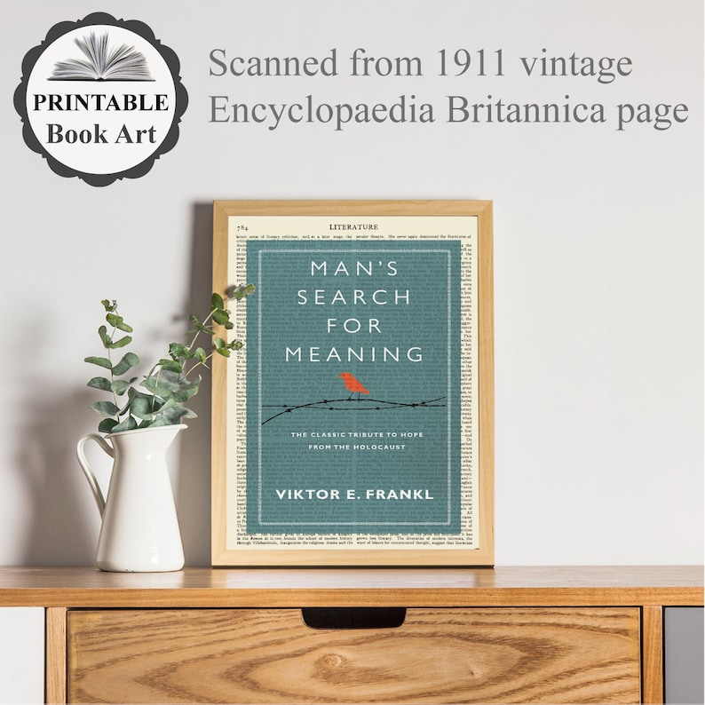 Printable 'mans Search for Meaning' Book Cover Print - Etsy