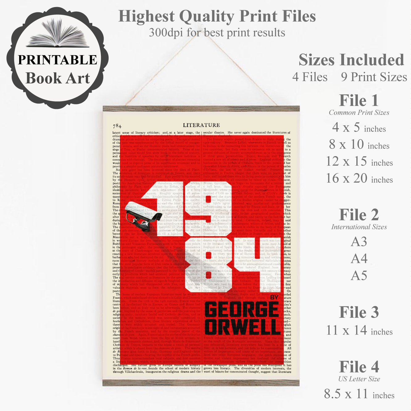 Printable 1984 Book Cover Poster, Book Art Print, Gift for Book Lover ...