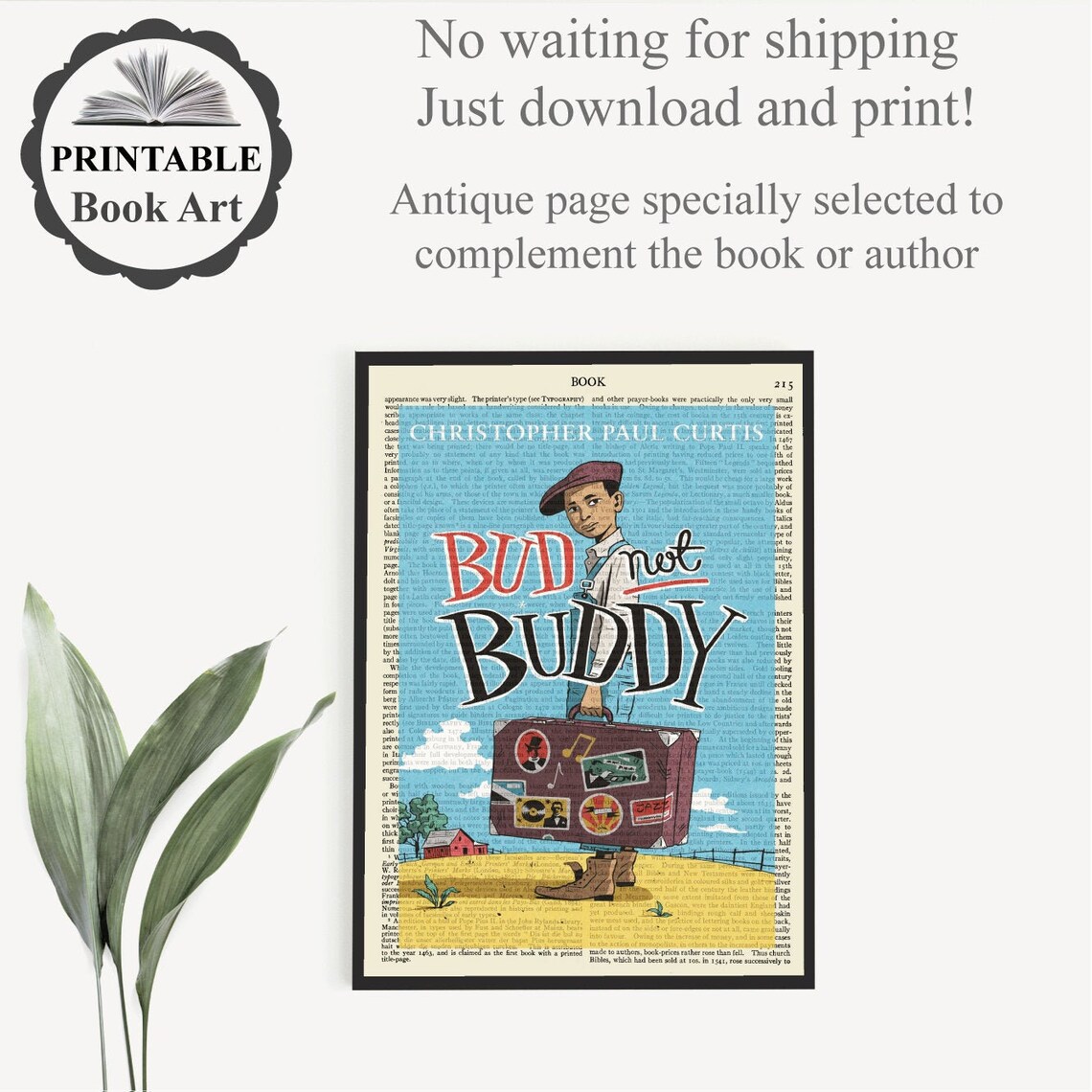 Printable 'bud Not Buddy' Book Art Print Kids Room - Etsy