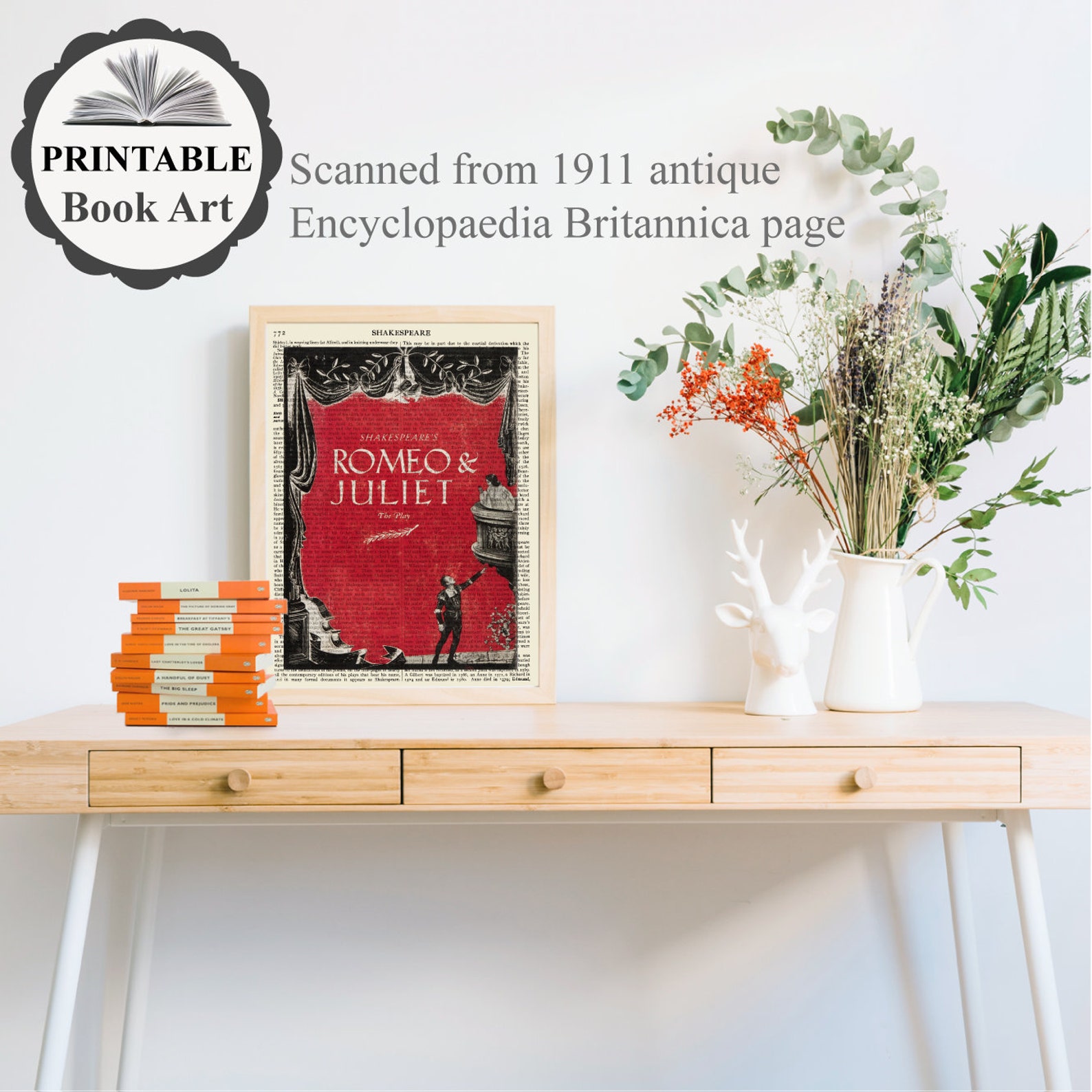 Printable Romeo and Juliet Play Book Cover Art Print - Etsy