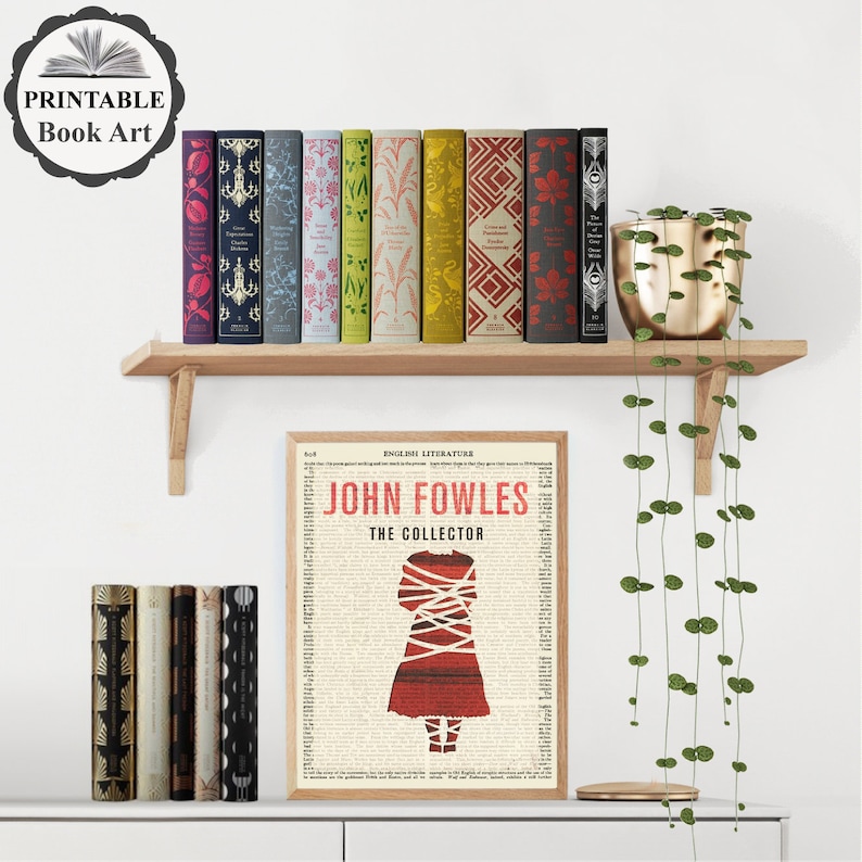 Printable 'the Collector' Book Cover Art Print, Bookcase Decor, Cult ...