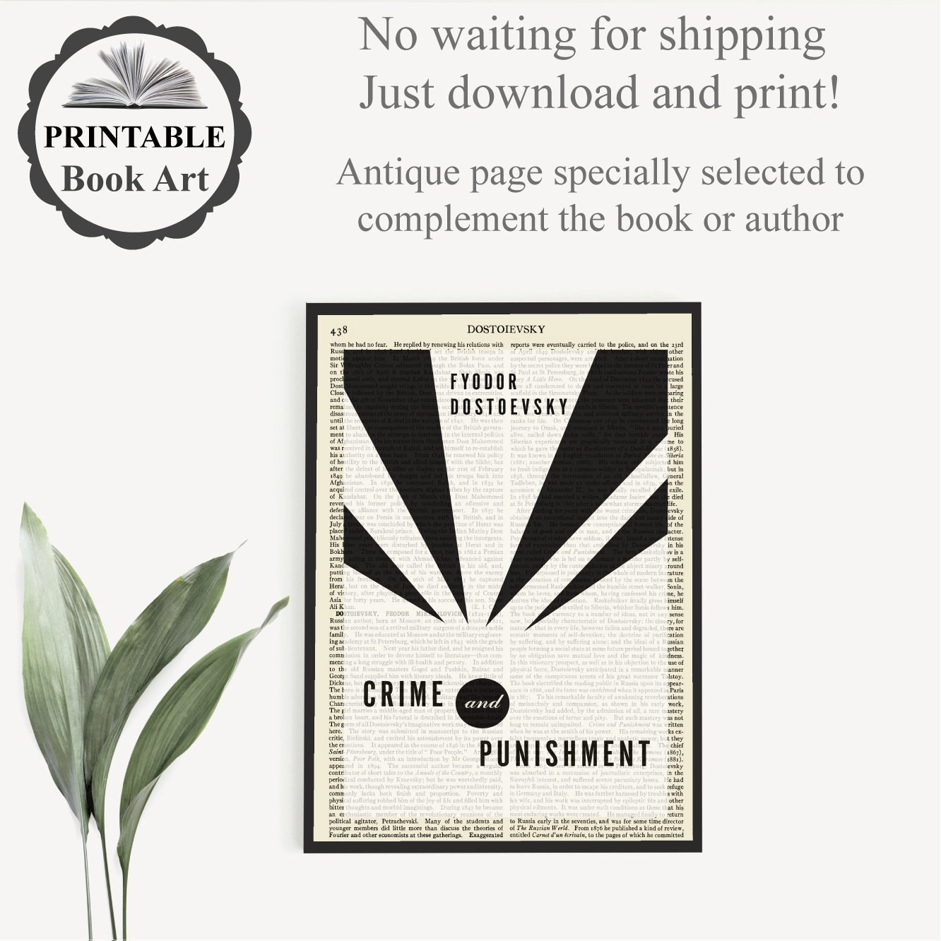 Crime And Punishment Printable Book Cover Art Dostoevsky | Etsy
