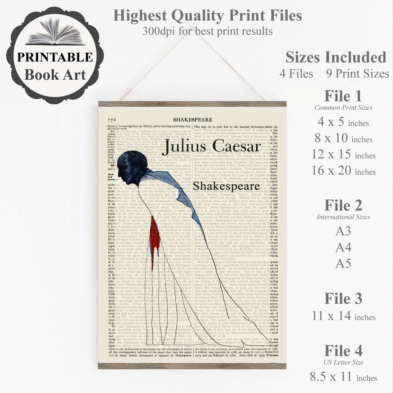 Printable 'julius Caesar' Play Book Cover Print | Etsy