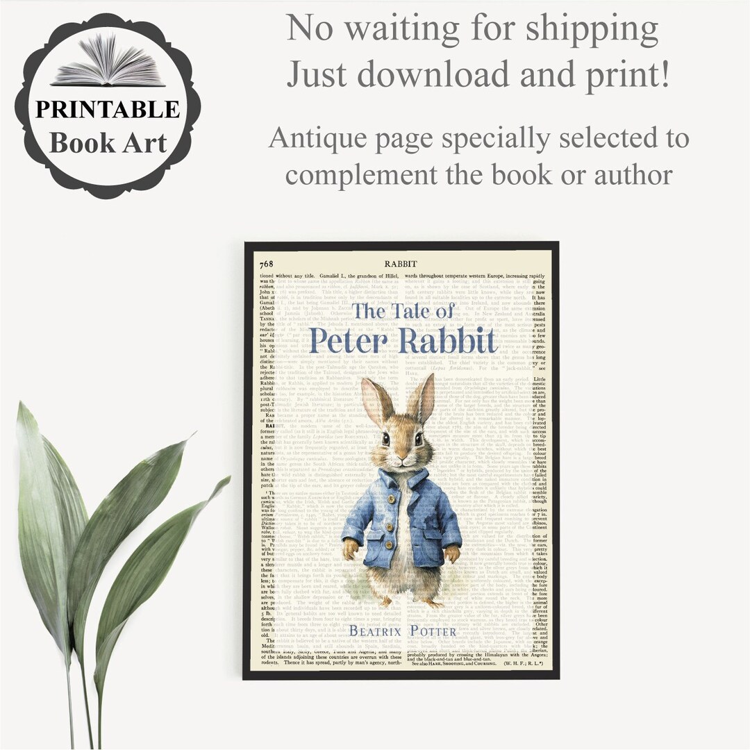 Downloadable 'the Tale of Peter Rabbit' on an Old Encyclopaedia Page ...