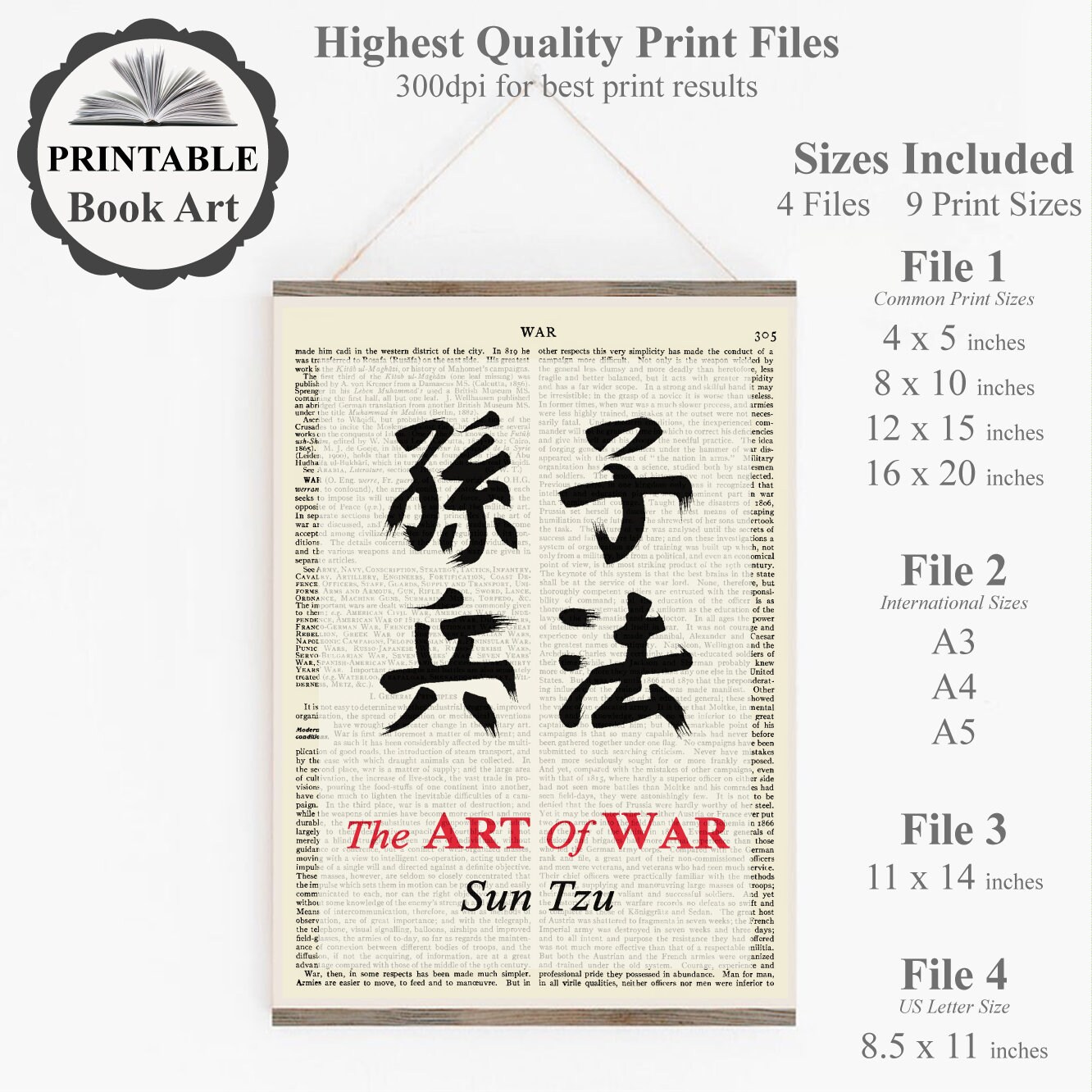 Printable 'The Art Of War' Sun Tzu Poster | Etsy