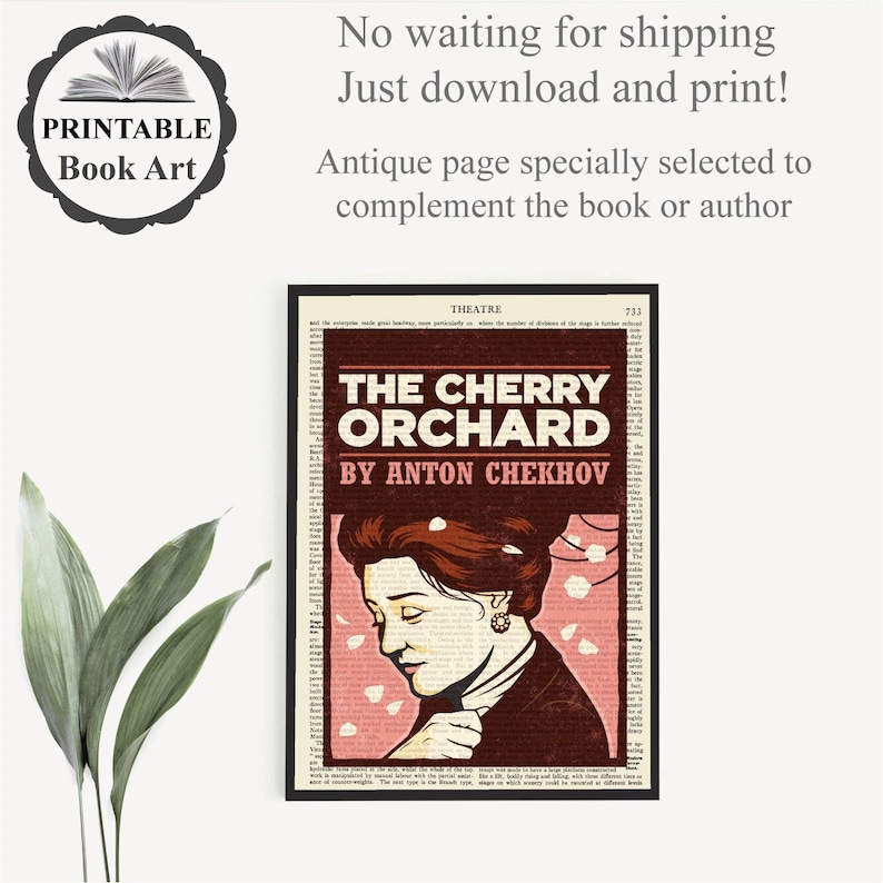 Printable 'the Cherry Orchard' Book Cover Art Print, Classroom Prints ...
