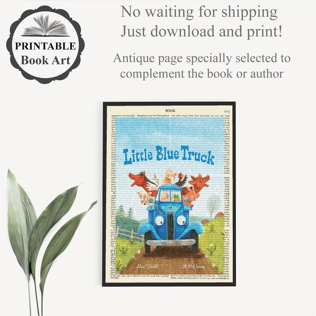 Printable 'little Blue Truck' Book Poster Print on Old Page, Kids ...