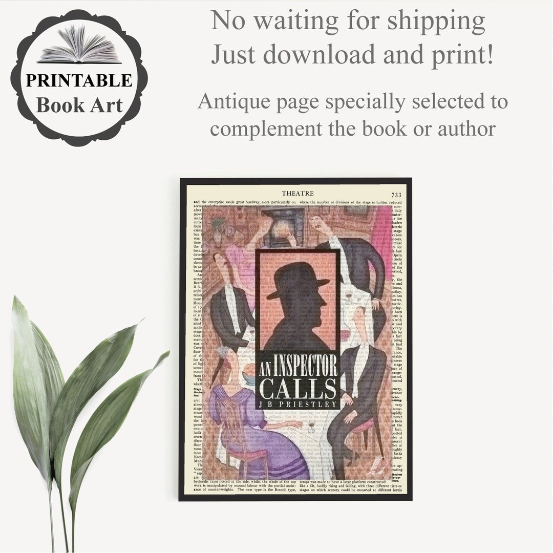 Printable 'an Inspector Calls' Play Book Cover Art Print on ...