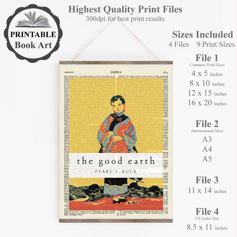Printable 'the Good Earth' Book Cover Art Print on - Etsy