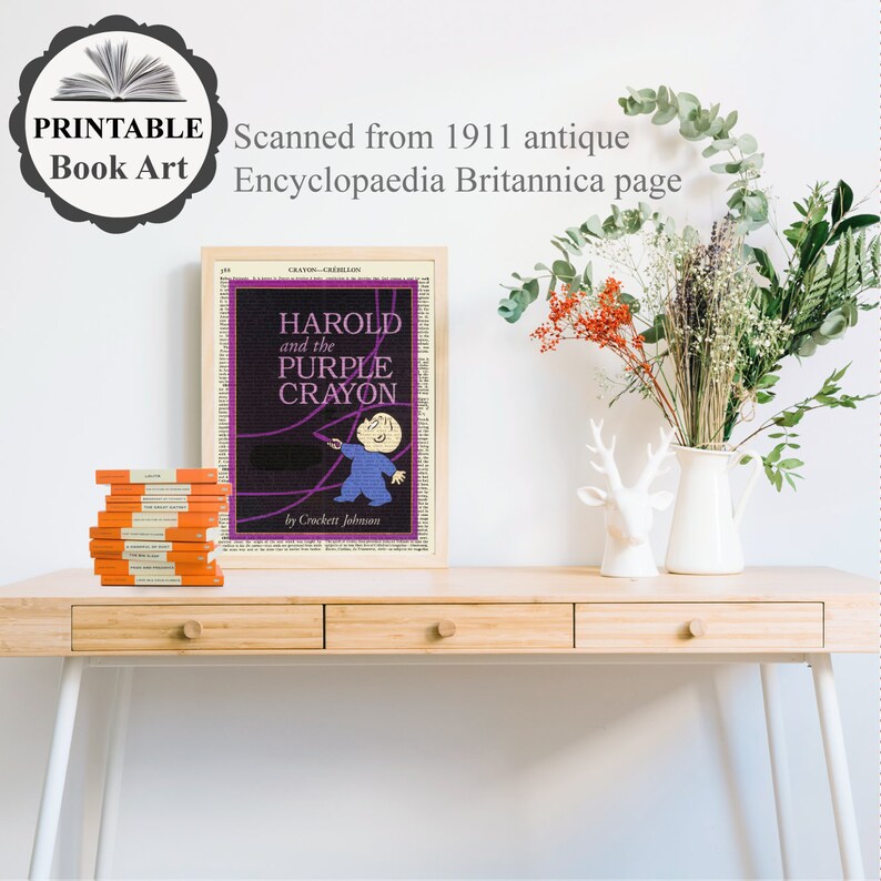 Printable 'Harold and the Purple Crayon' Book Poster | Etsy