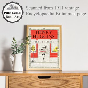 Printable 'henry Huggins' Book Cover Poster Print on Old Page ...