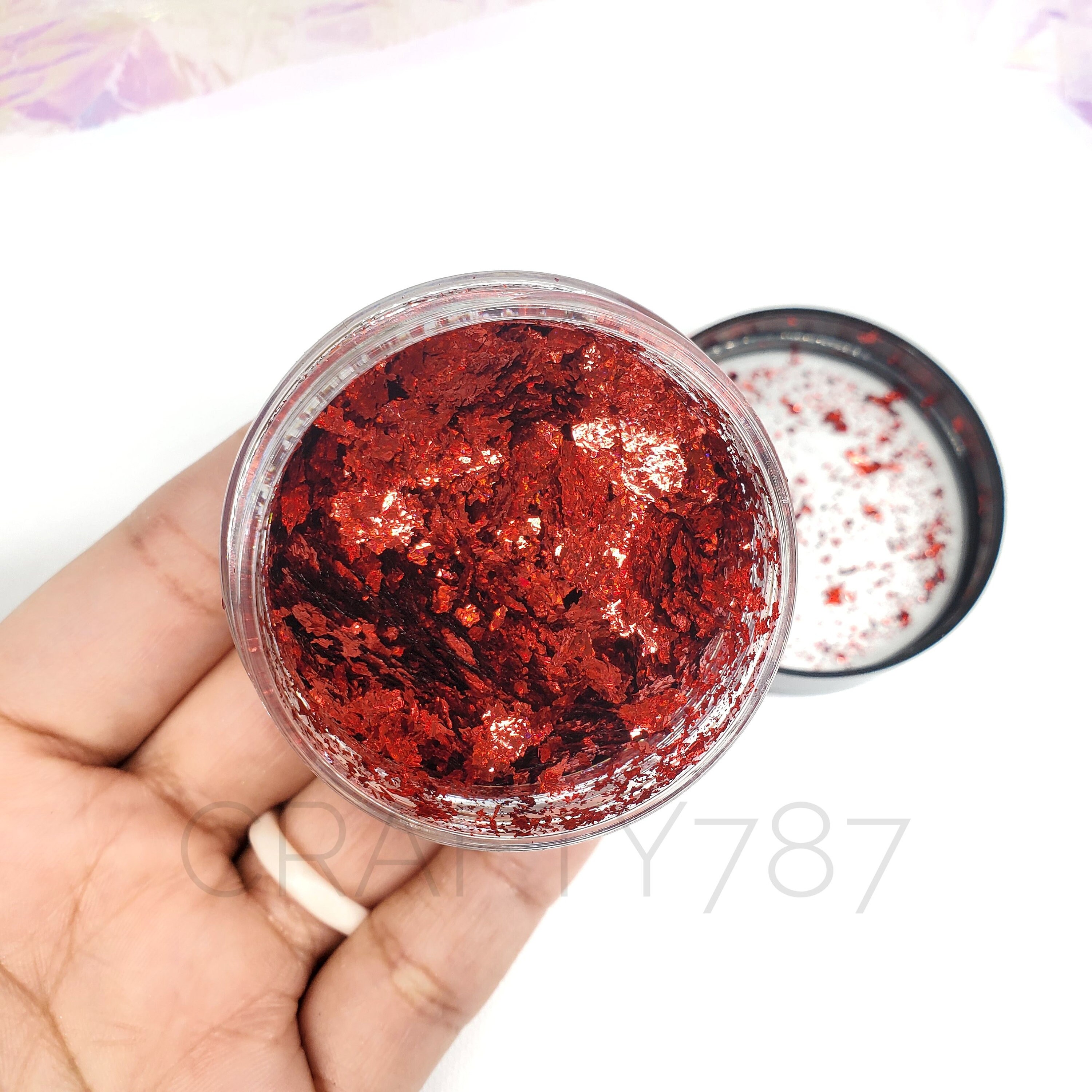 Red Holographic Foil Flakes For Resin Jewelry Nail Art | Etsy