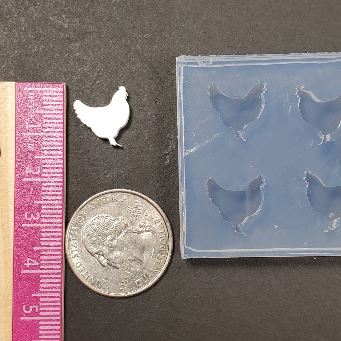 Chicken Stud Earring Silicone Mold | Resin Jewelry Mold | Craft Mold ...