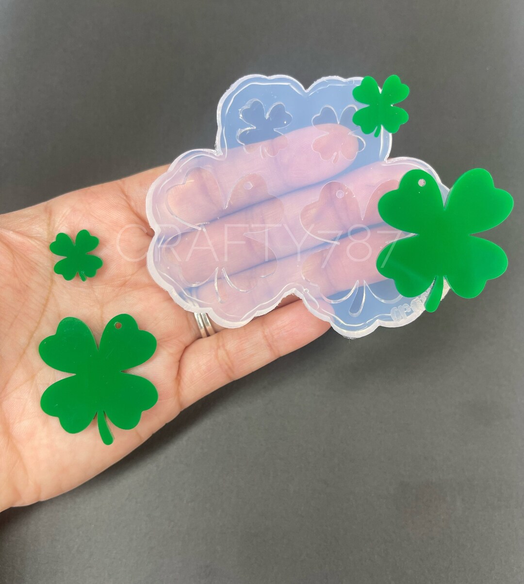 Four Leaf Clover Shamrock Silicone Mold, St Patrick Jewelry Silicone ...