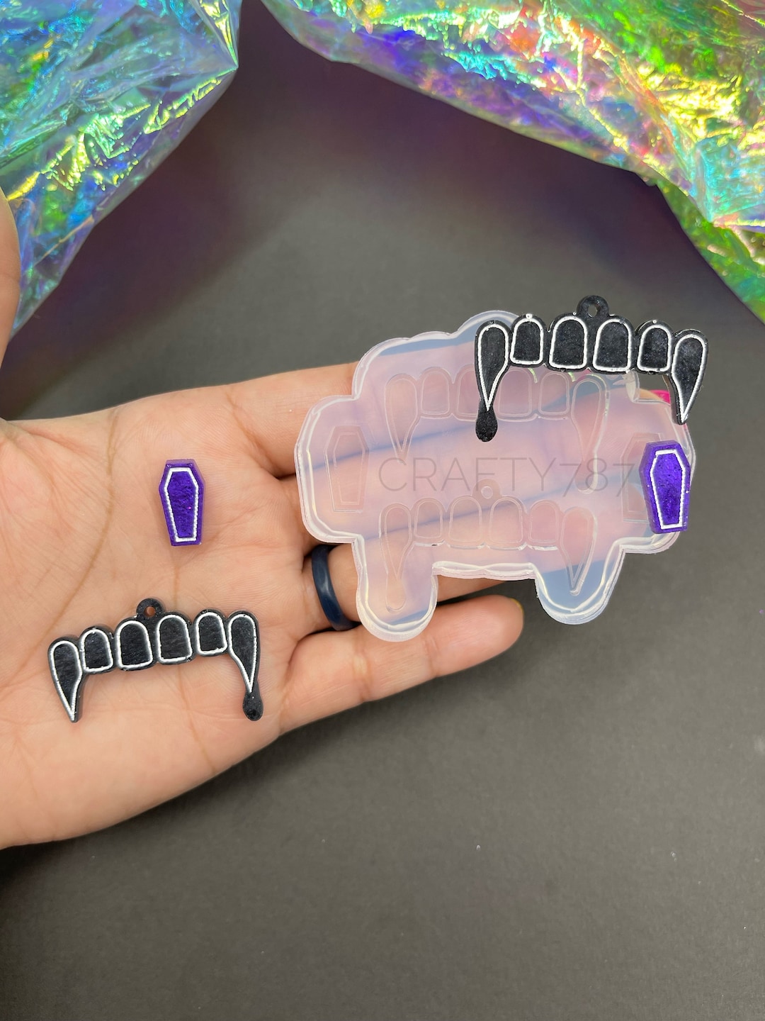 Vampire Dangle Earring Silicone Mold, Resin Mold, Spooky Resin Earring ...