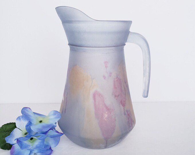 Vintage Ilanit Olamtov Pitcher, Hand Painted Glass Pitcher, Judaica ...