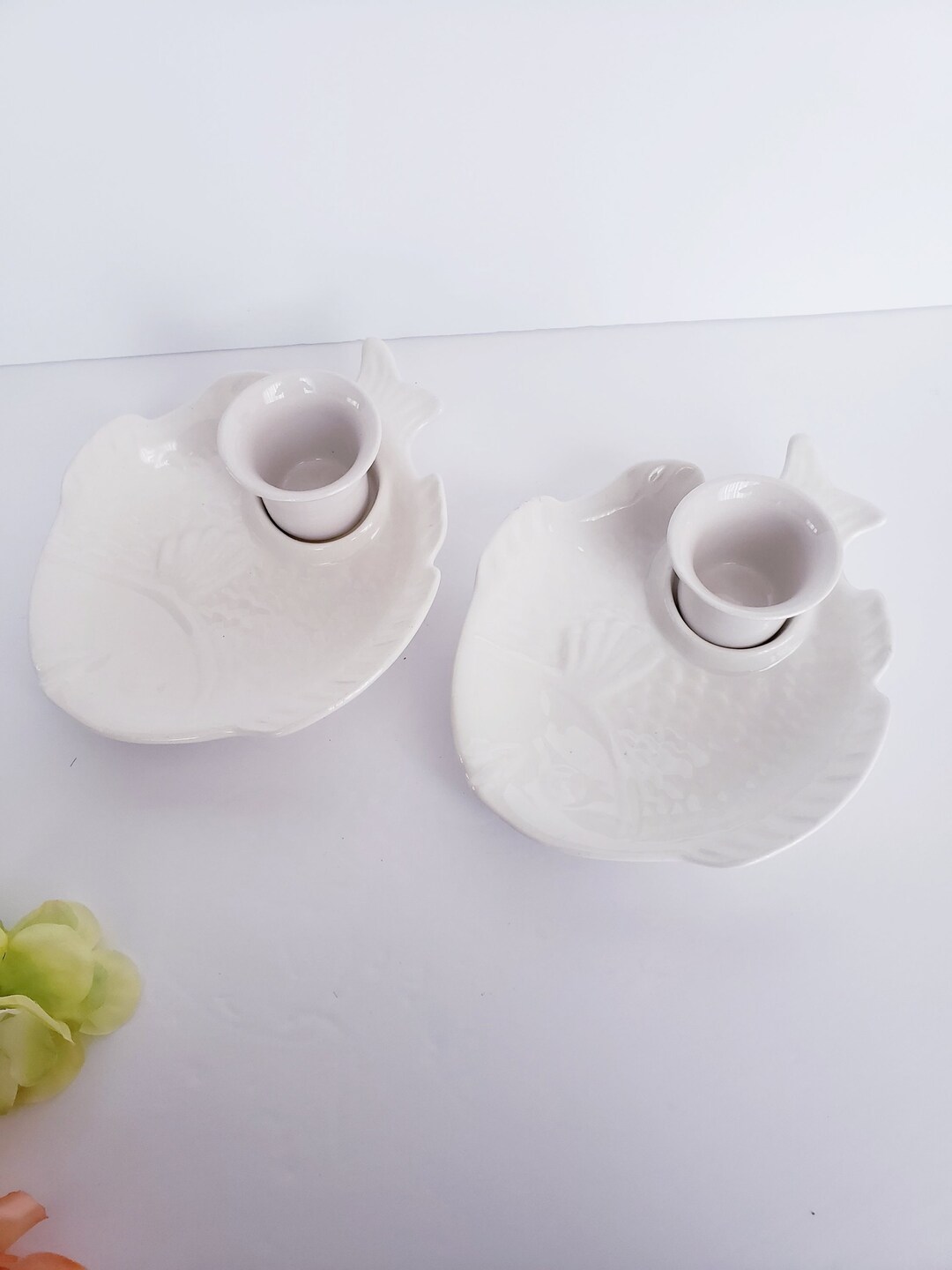 California Pottery Fish Sushi Plates With Sauce Cups - Set of 2 - Etsy
