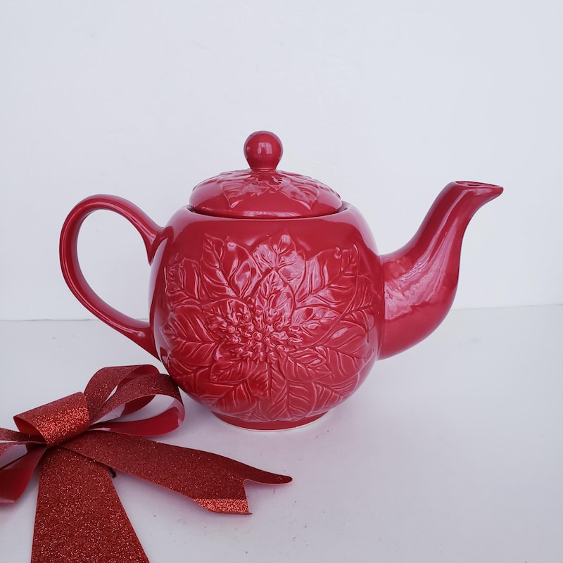 Red Teapot - Etsy