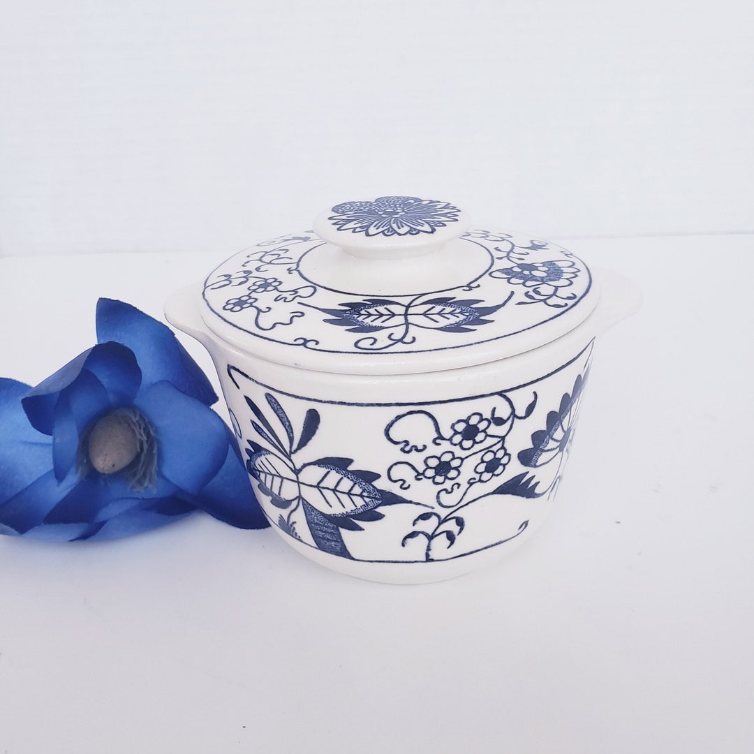 Royal Doorn Blue Onion Design Sugar Bowl and Lid, Blue and White - Etsy