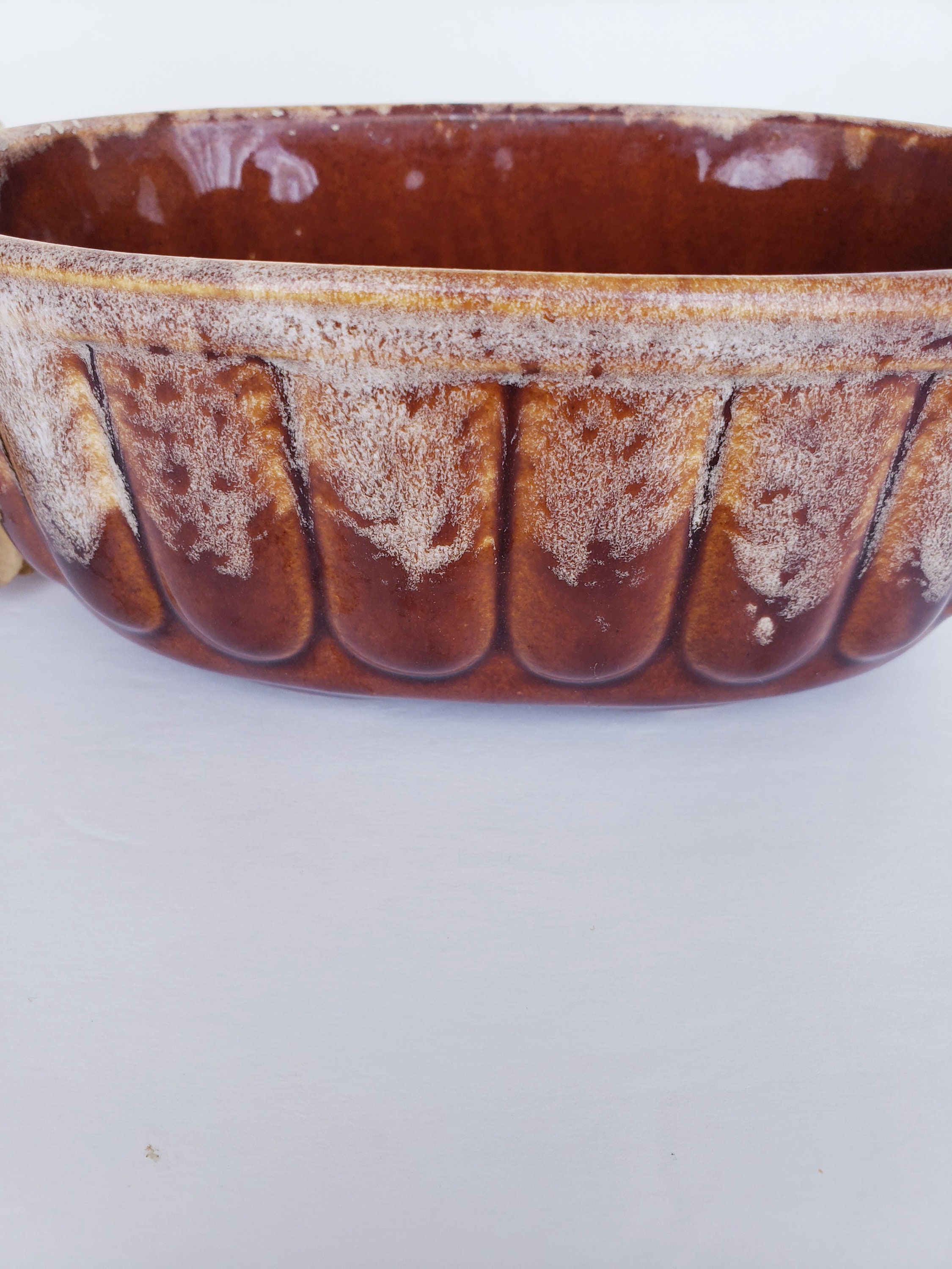 Vintage Brush Pottery Brown Drip Glaze Planter Brown Medium - Etsy