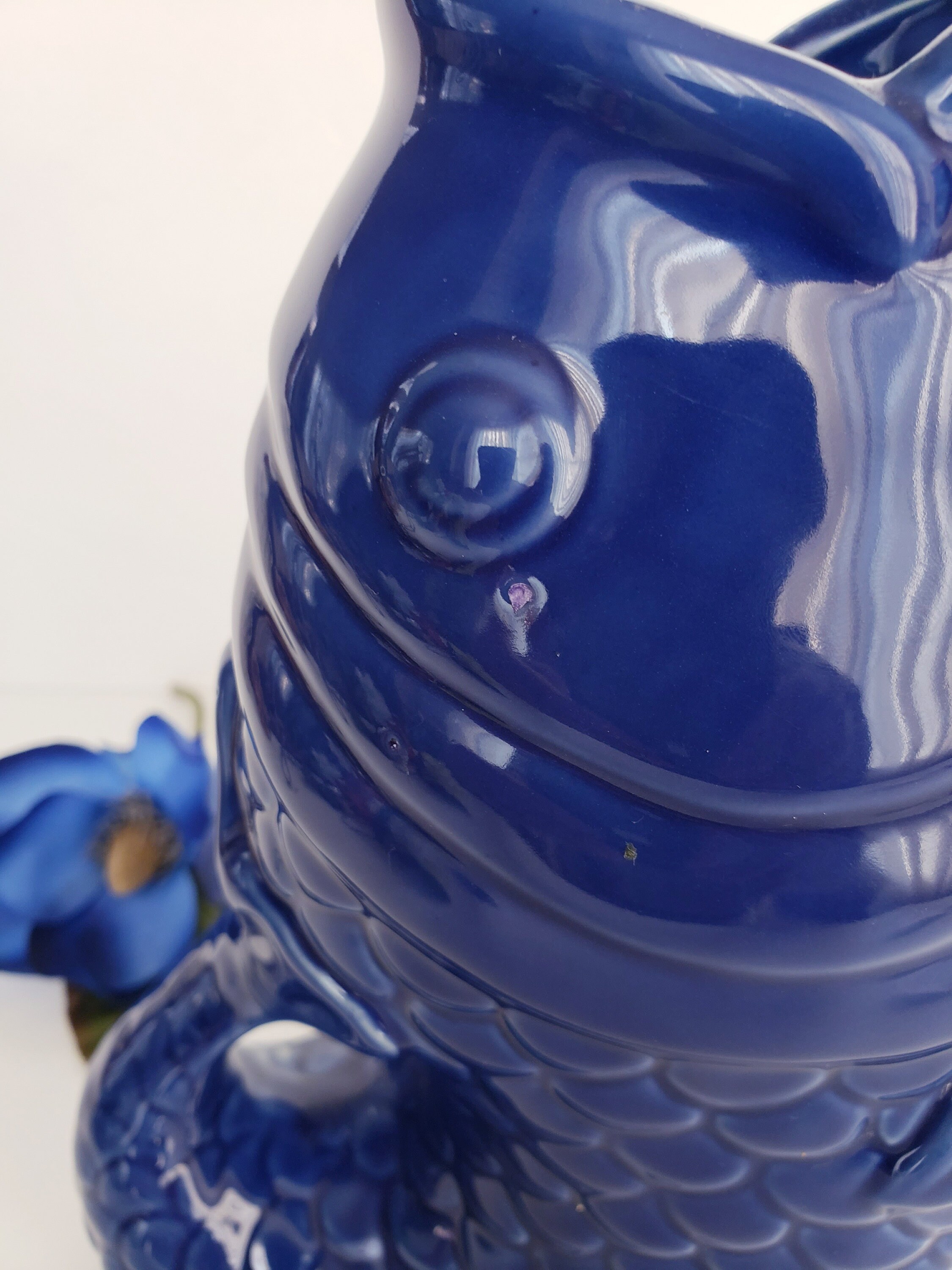 Cobalt Blue Glug Big Fish Jug/vase - Etsy
