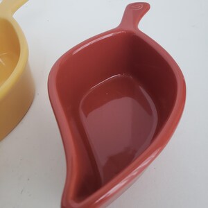 Set of 2 Chantal Ceramic Leaf-shape Dishes, Rust and Yellow - Etsy