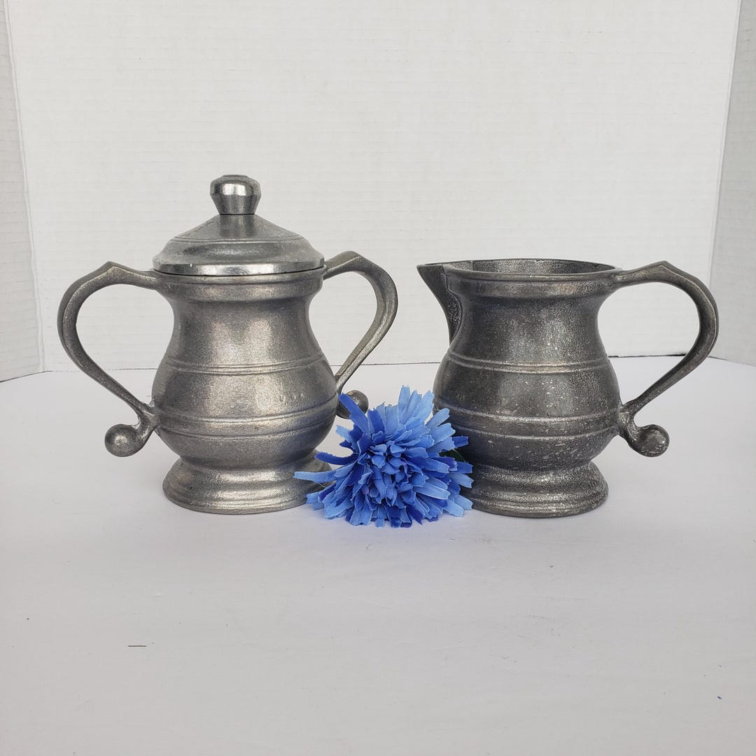 RWP USA Pewter Sugar Bowl and Creamer Set - Etsy