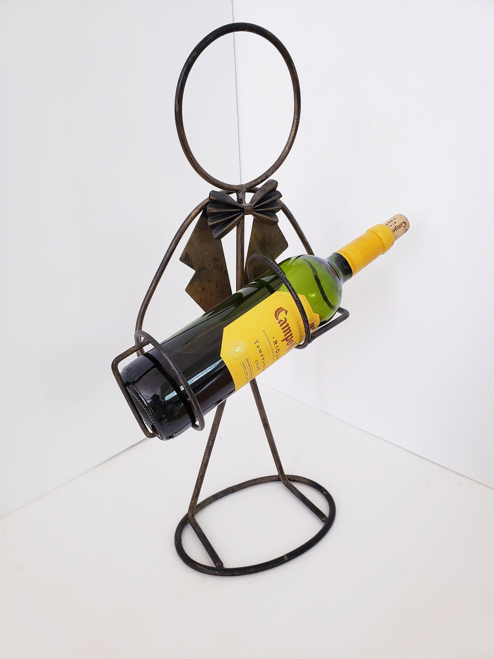 Wrought Iron 'sommelier' Wine Holder, Decorative Metal Wine Holder/rack ...