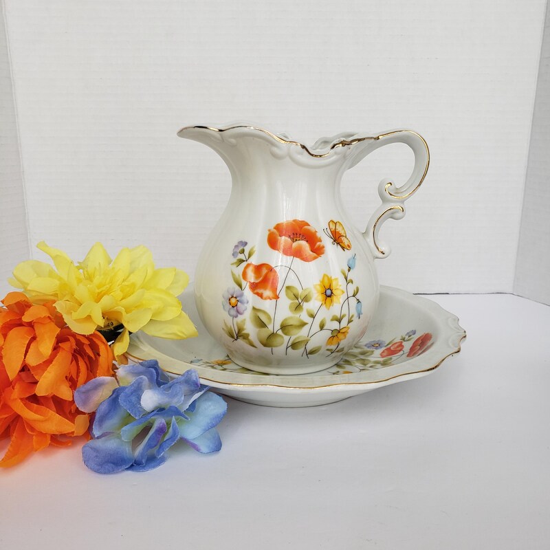 Pitcher and Bowl Set - Etsy