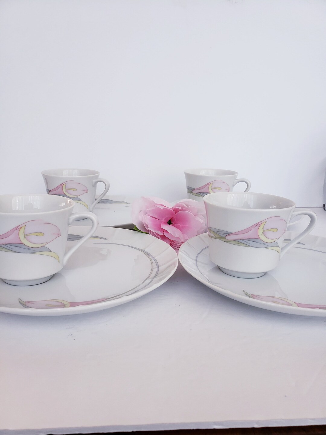 Set of 4 Ranmaru Snack Plates With Cups, Made in Japan, Porcelain - Etsy