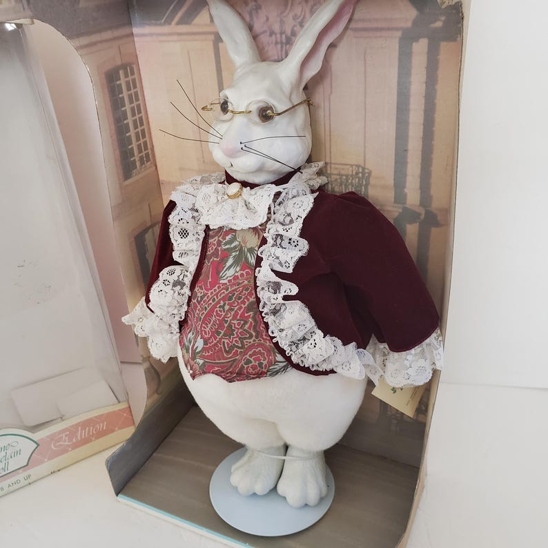 Vintage English Manor Mr and Mrs Rabbit Porcelain Dolls With Stands ...