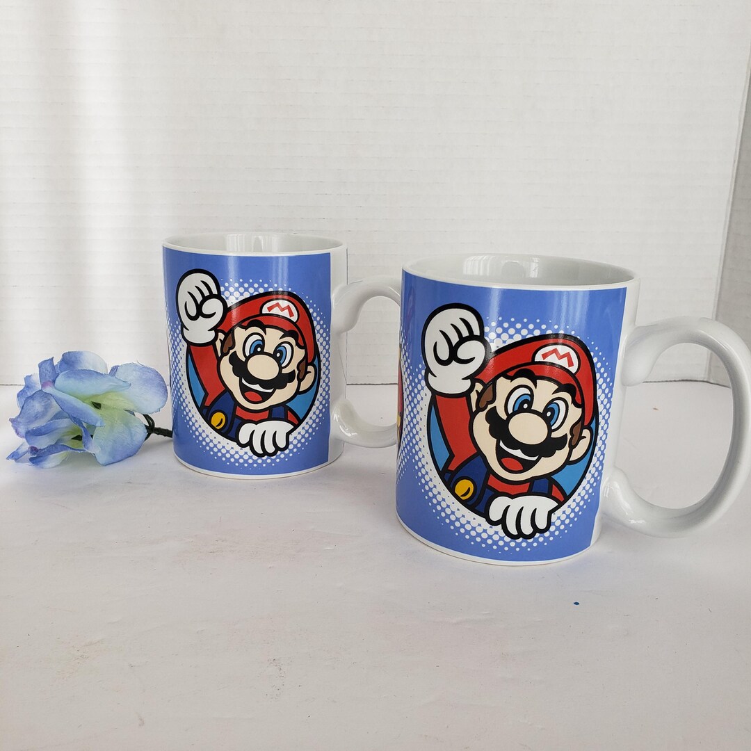 Nintendo Super Mario Bros. Ceramic Mugs: Mario, Peach, Luigi, Set of 2 ...