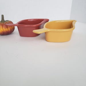 Set of 2 Chantal Ceramic Leaf-shape Dishes, Rust and Yellow - Etsy