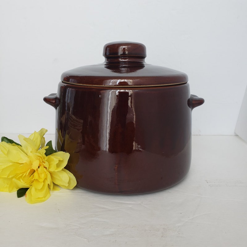 Stoneware Bean Pot - Etsy