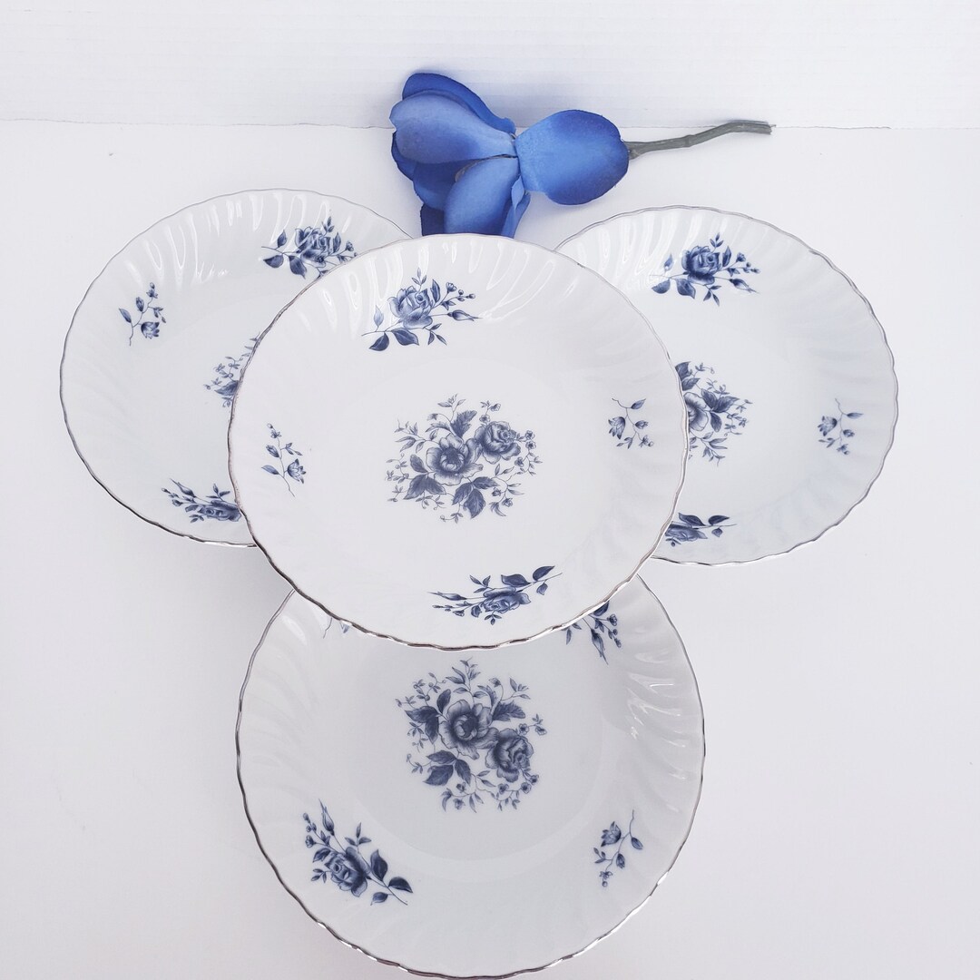 Set of 4 Mikasa Bella Fleur Fruit/dessert /sauce Bowls, Blue Floral ...
