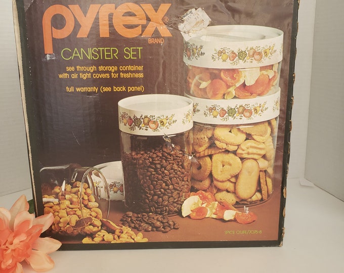Vintage Pyrex Spice of Life Canister Set, 8-piece Set, See-through ...