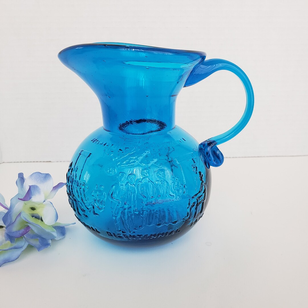 Clevenger Brothers Arc Glass Bright Blue National Bicentennial Spirit ...