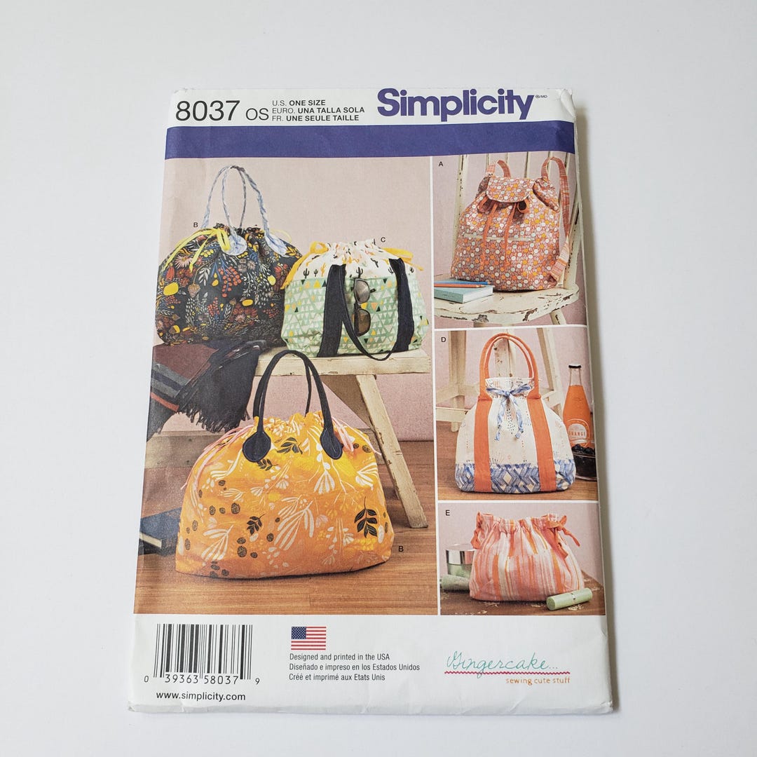 Simplicity 8037, Backpack, Totes and Cosmetic Bag, Uncut Pattern Only ...