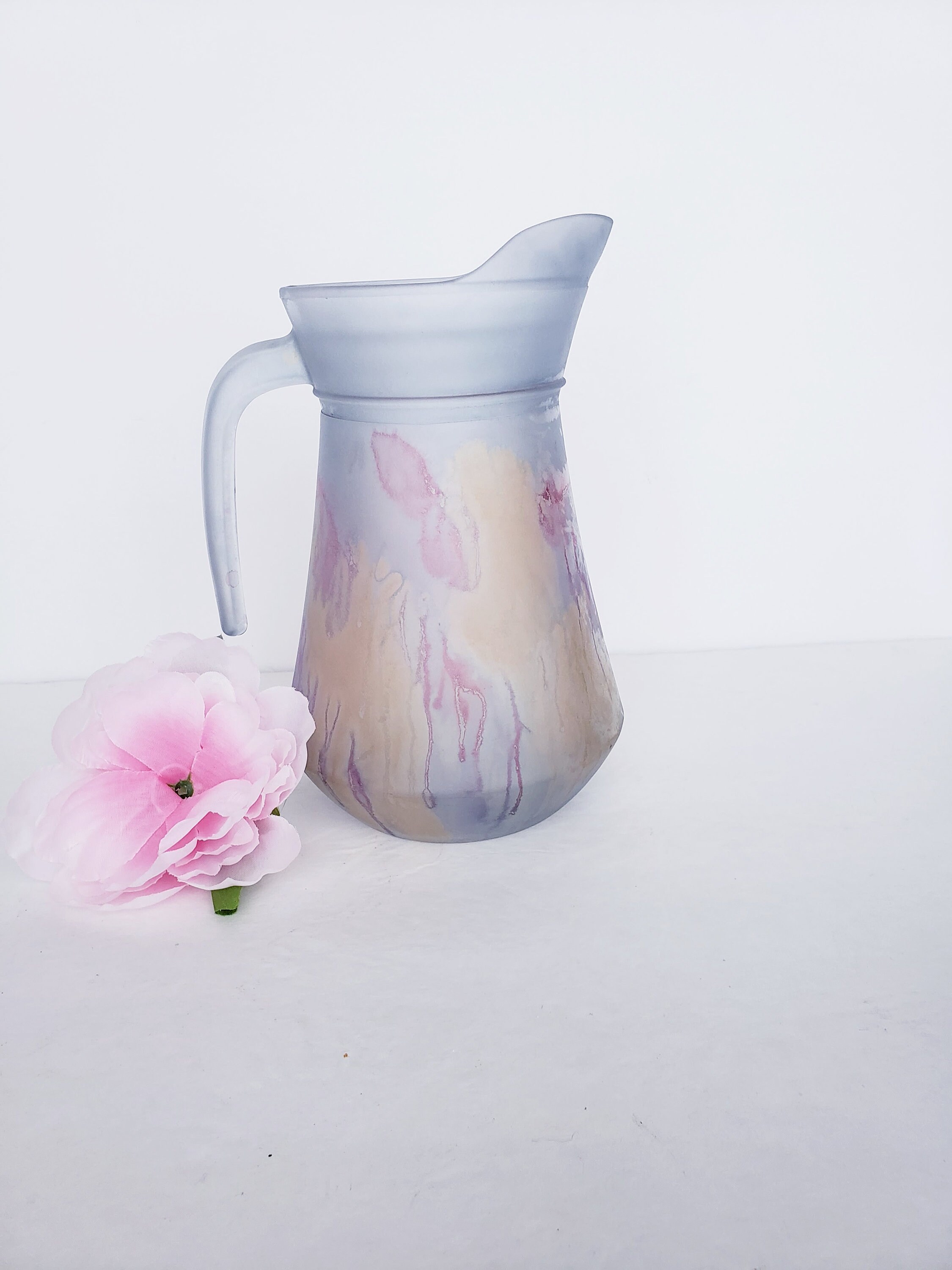 Vintage Ilanit Olamtov Pitcher Hand Painted Glass Pitcher - Etsy