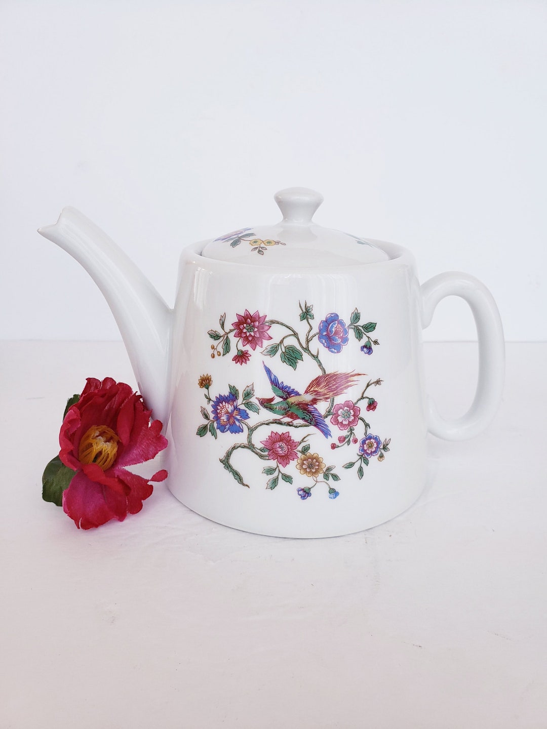 BIA Cordon Bleu Teapot and Lid COB46, Red and Blue Floral, Birds - Etsy