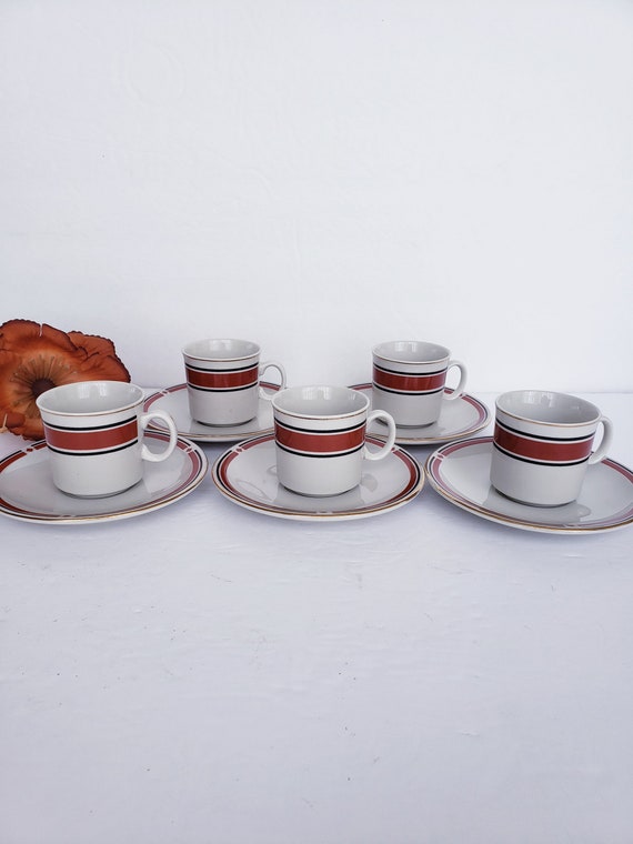 Set of 5 Vintage Kin-Lun Saki/Tea Cups and Saucers Demitasse | Etsy