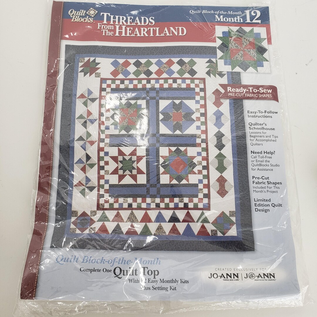 Vintage Threads From Heartland Kit, Joann Fabrics Quilt Block of Month ...