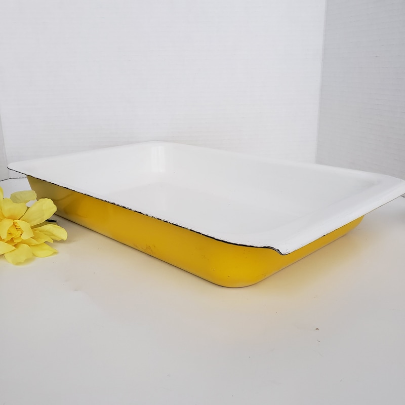 Yellow Enamel Pan - Etsy