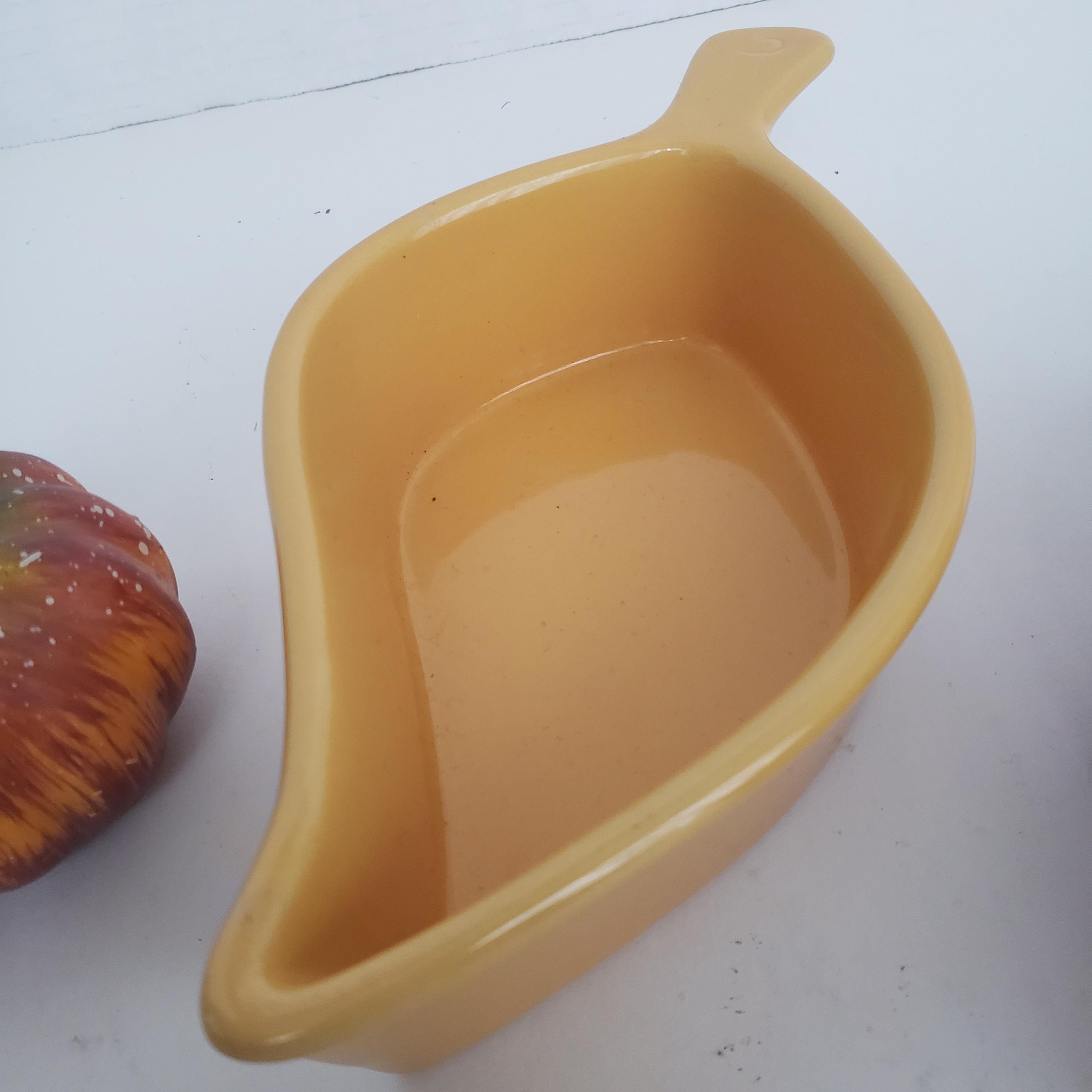 Set of 2 Chantal Ceramic Leaf-shape Dishes, Rust and Yellow - Etsy